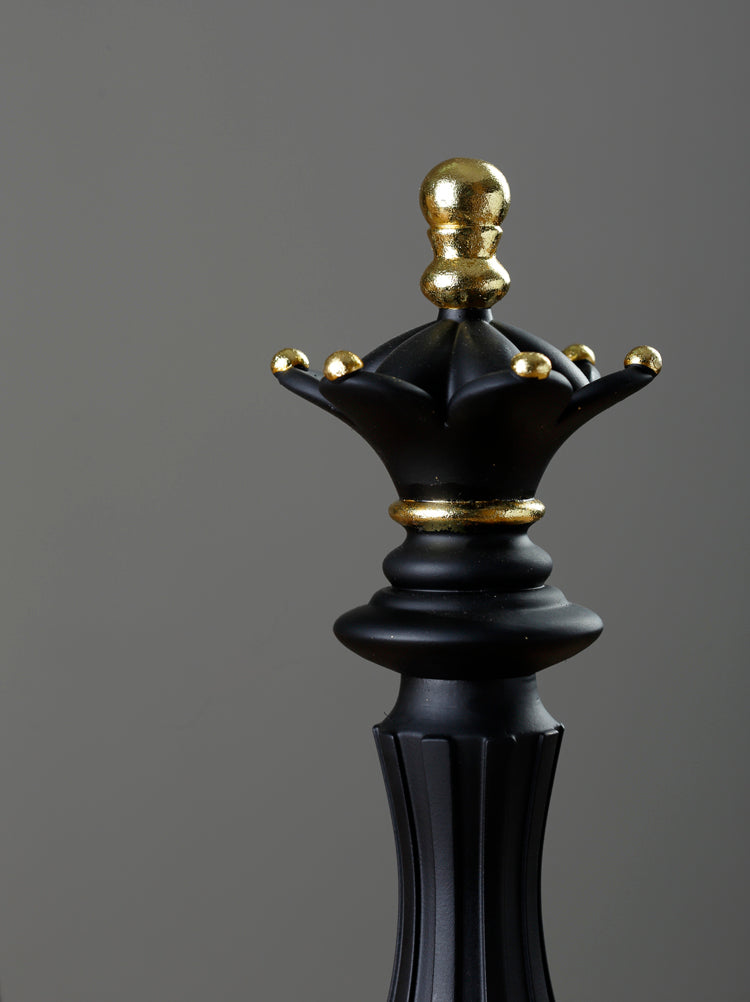 Decorative Chess Queen Sculpture | Large Black & Gold | Decorative ...
